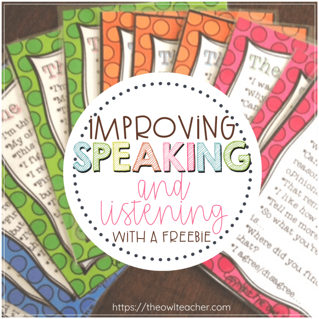 Speaking & Listening Conversation Cards - The Owl Teacher