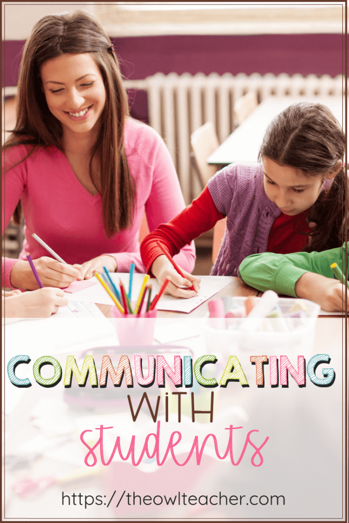 Communicating with Students - The Owl Teacher