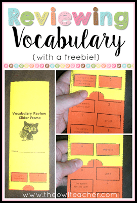 Reviewing Vocabulary with Vocabulary Sliders - The Owl Teacher