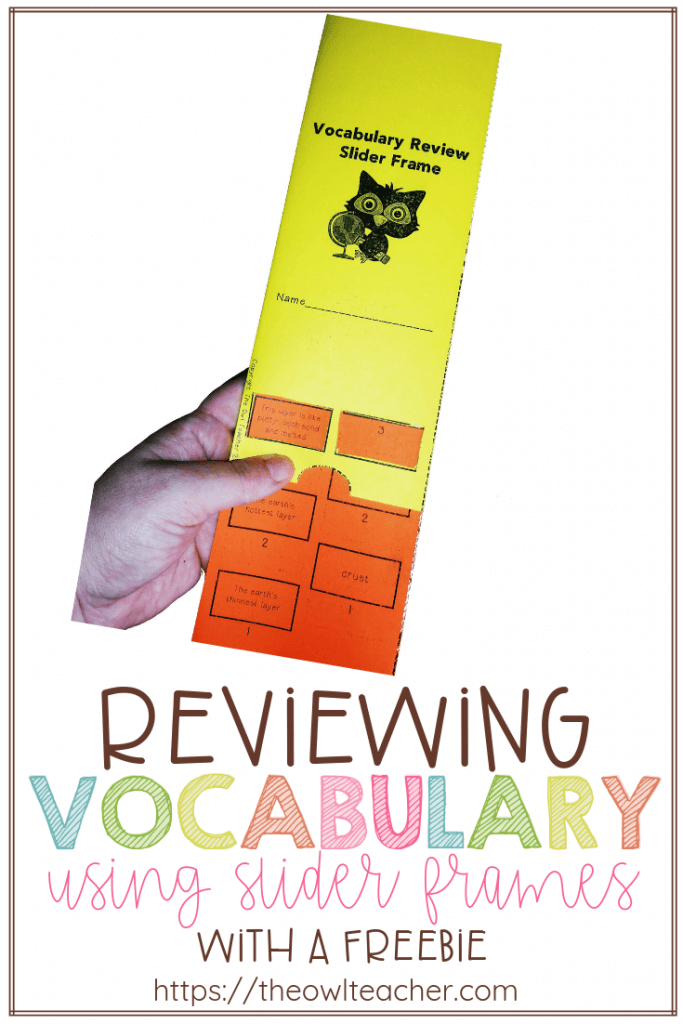Vocabulary Review with Vocabulary Sliders - The Owl Teacher