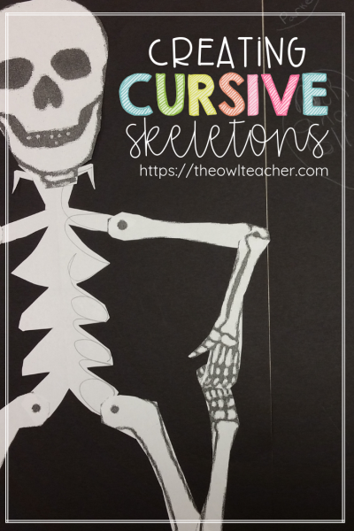 Cursive Skeleton Craft for Halloween Fun - The Owl Teacher