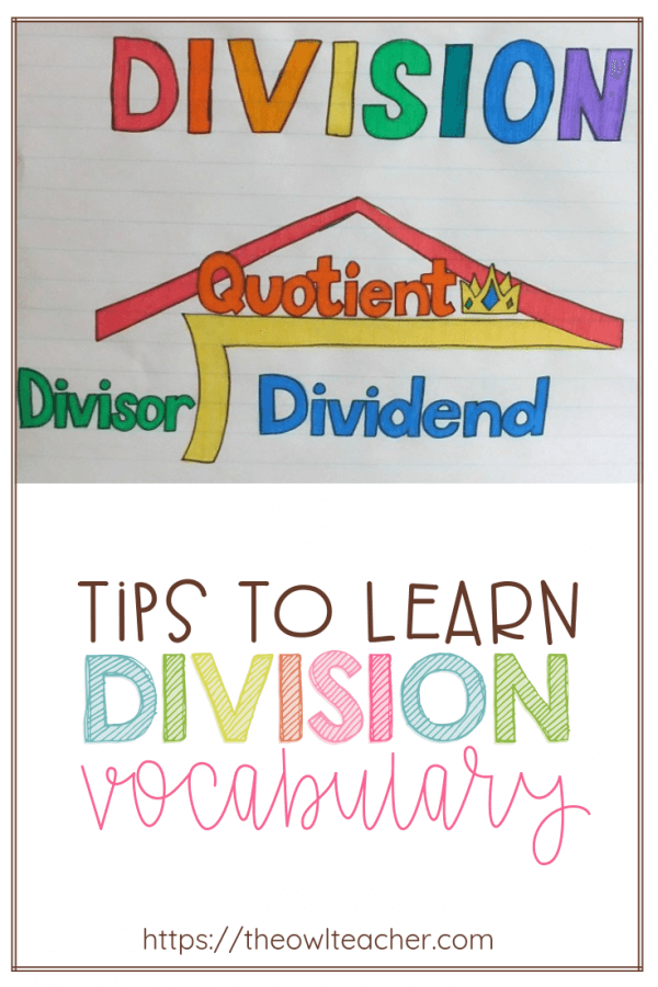 Tips to Help Your Students Learn Division Vocabulary - The Owl Teacher