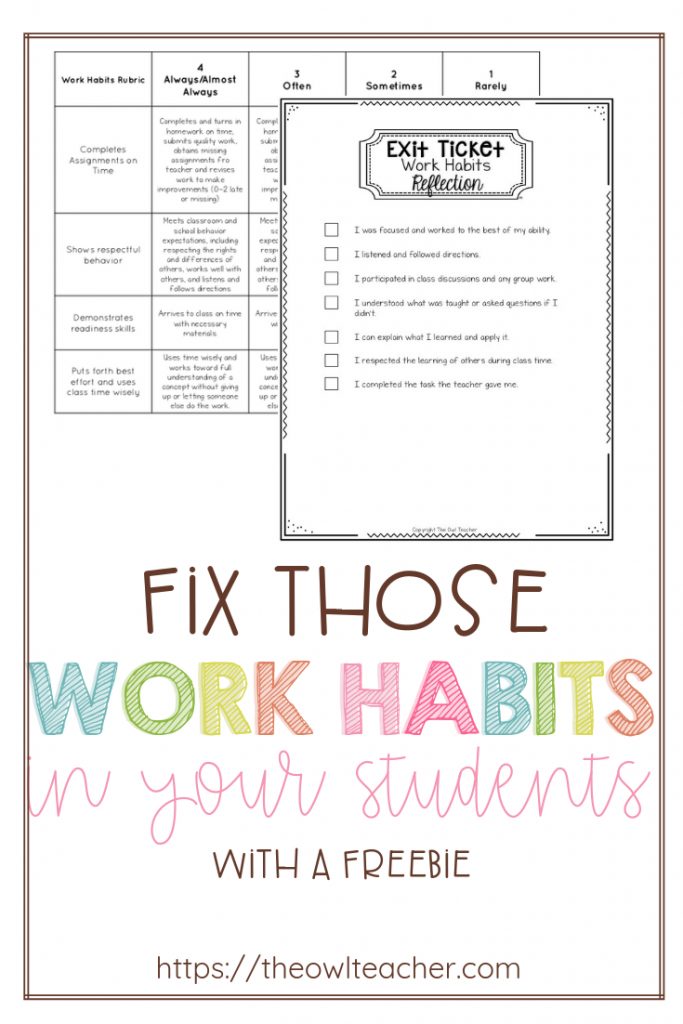 Fix Those Students' Work Habits! - The Owl Teacher