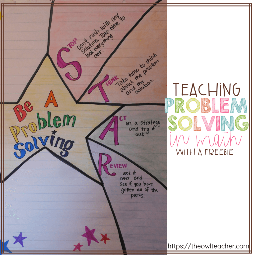 Teaching Problem Solving In Math The Owl Teacher By Tammy DeShaw