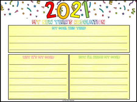 New Years Resolution and Goals Flip Book (Updated Yearly) - The Owl Teacher