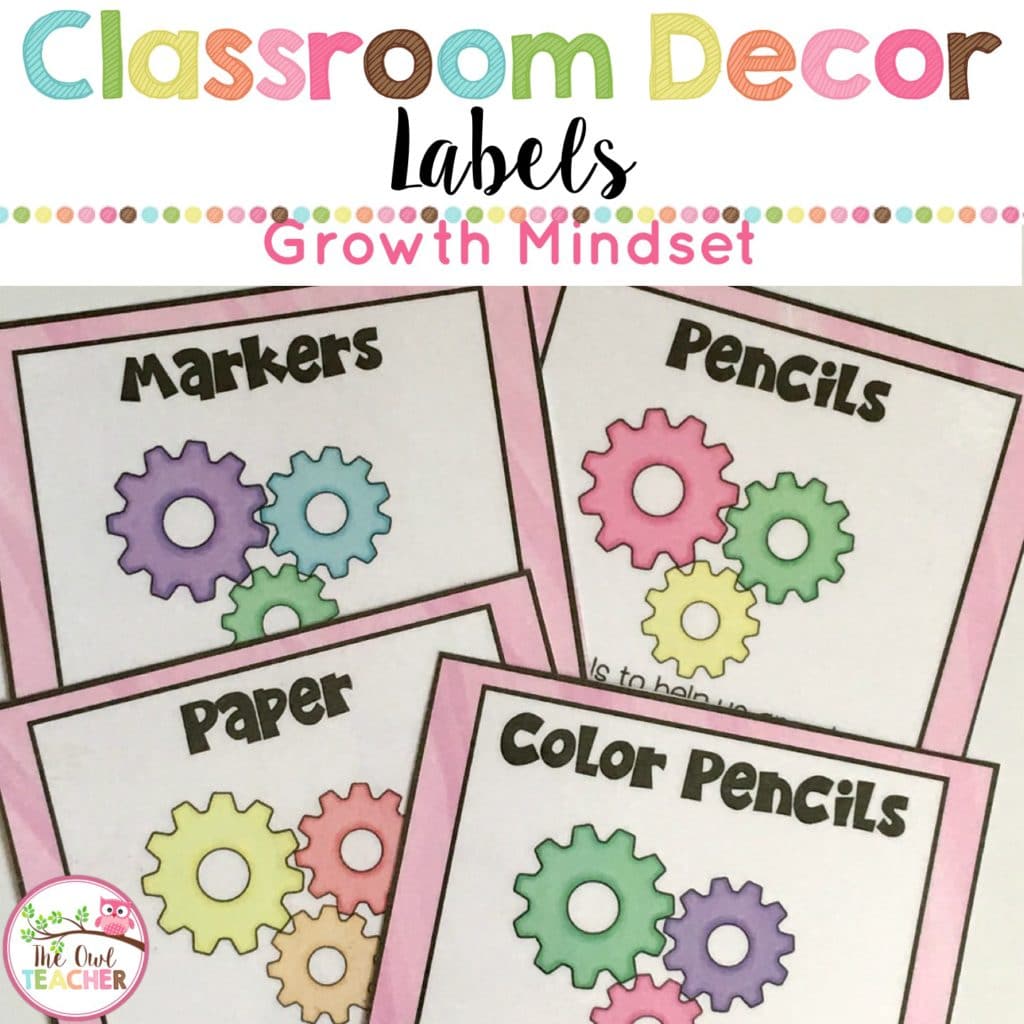 Growth Mindset Classroom Editable Labels - The Owl Teacher