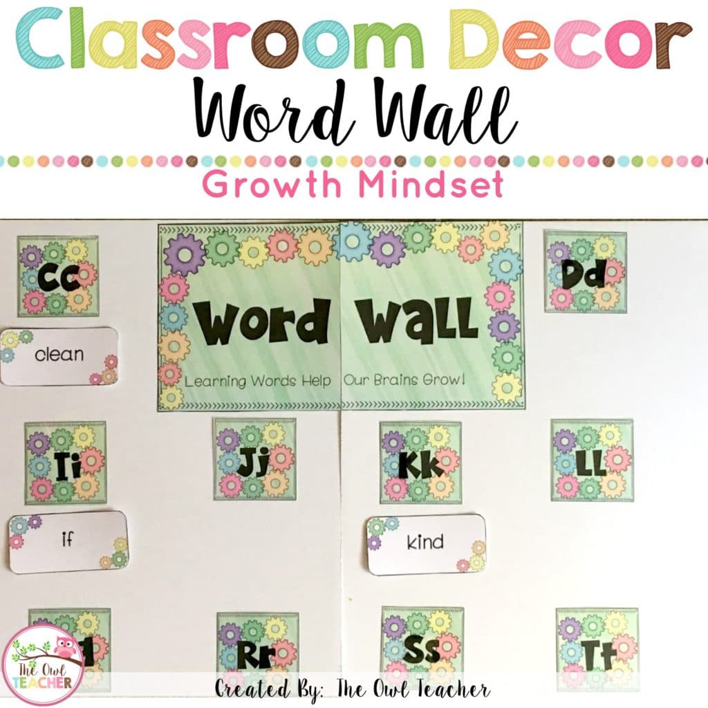Growth Mindset Editable Word Wall {K-3rd Grade Dolch Words Included ...