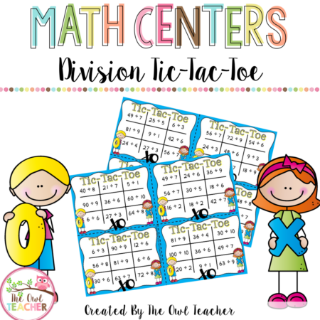 Tic Tac Toe Division Facts Task Card Game - The Owl Teacher