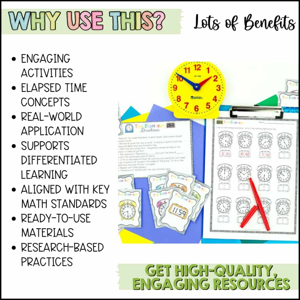 Elapsed Time Activities, Worksheets, & Lesson Plans: Guided Math ...