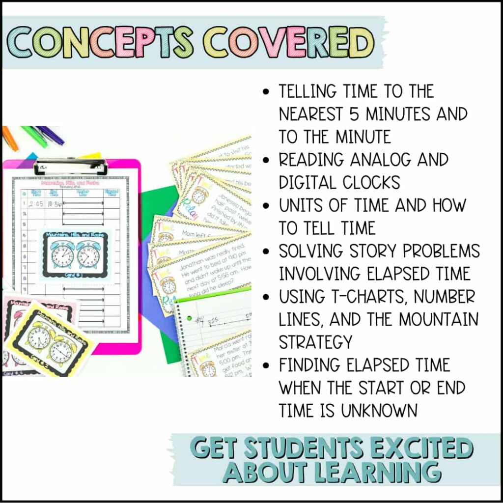 Elapsed Time Activities, Worksheets, & Lesson Plans: Guided Math ...