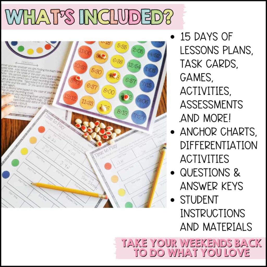 Elapsed Time Activities, Worksheets, & Lesson Plans: Guided Math ...