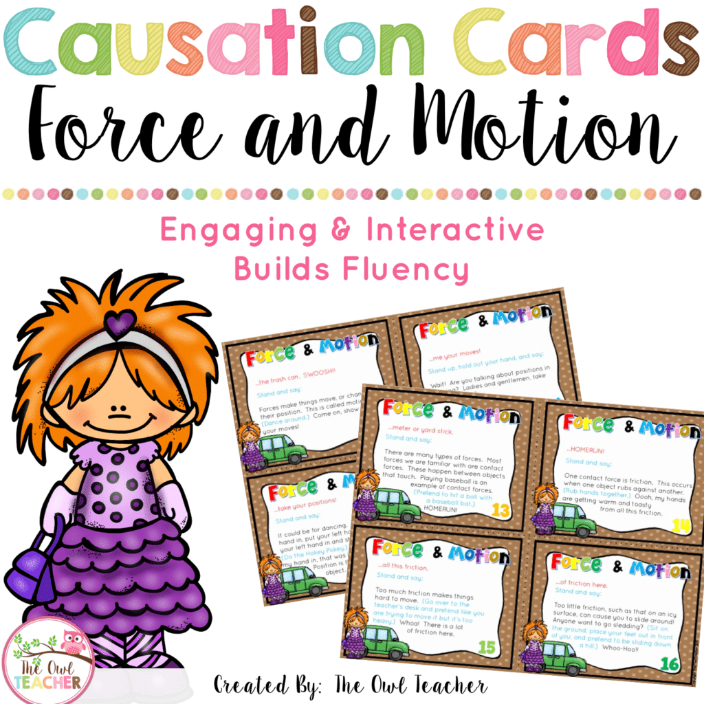 Force and Motion Causation Cards - The Owl Teacher