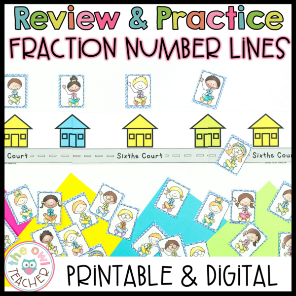 Identifying Fractions on a Number Line Center Activity - The Owl Teacher