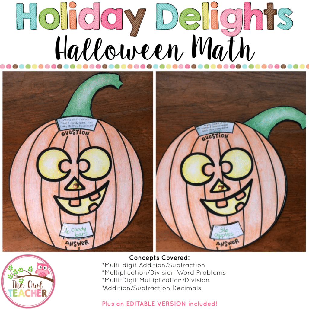 Halloween Pumpkin Math Trivia Wheel - The Owl Teacher