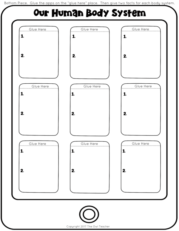 Human Body iPad Craftivity - The Owl Teacher
