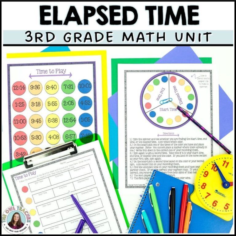 Elapsed Time Activities, Worksheets, & Lesson Plans: Guided Math ...
