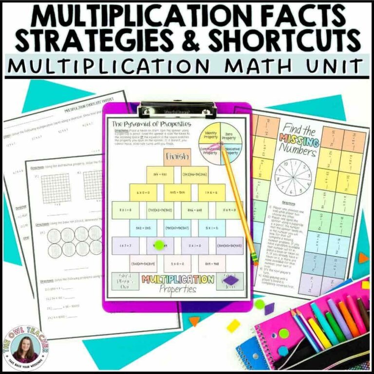 Multiplication Facts Fluency Practice Math Strategies - The Owl Teacher