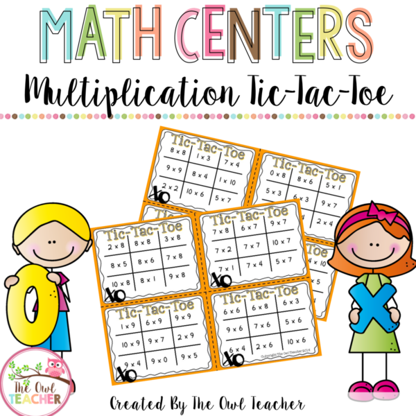 Tic Tac Toe Multiplication Facts Task Card Game - The Owl Teacher
