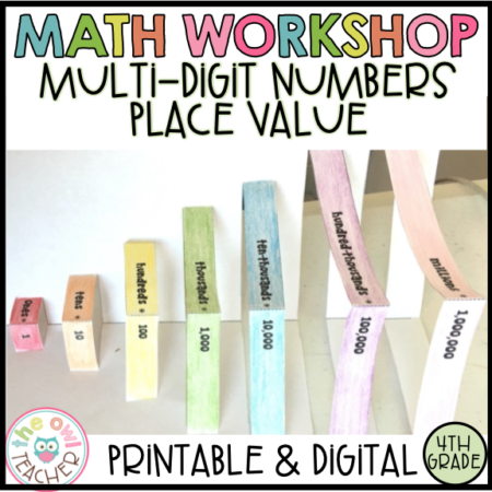 Place Value and Rounding Math Workshop Unit for 4th grade - The Owl Teacher