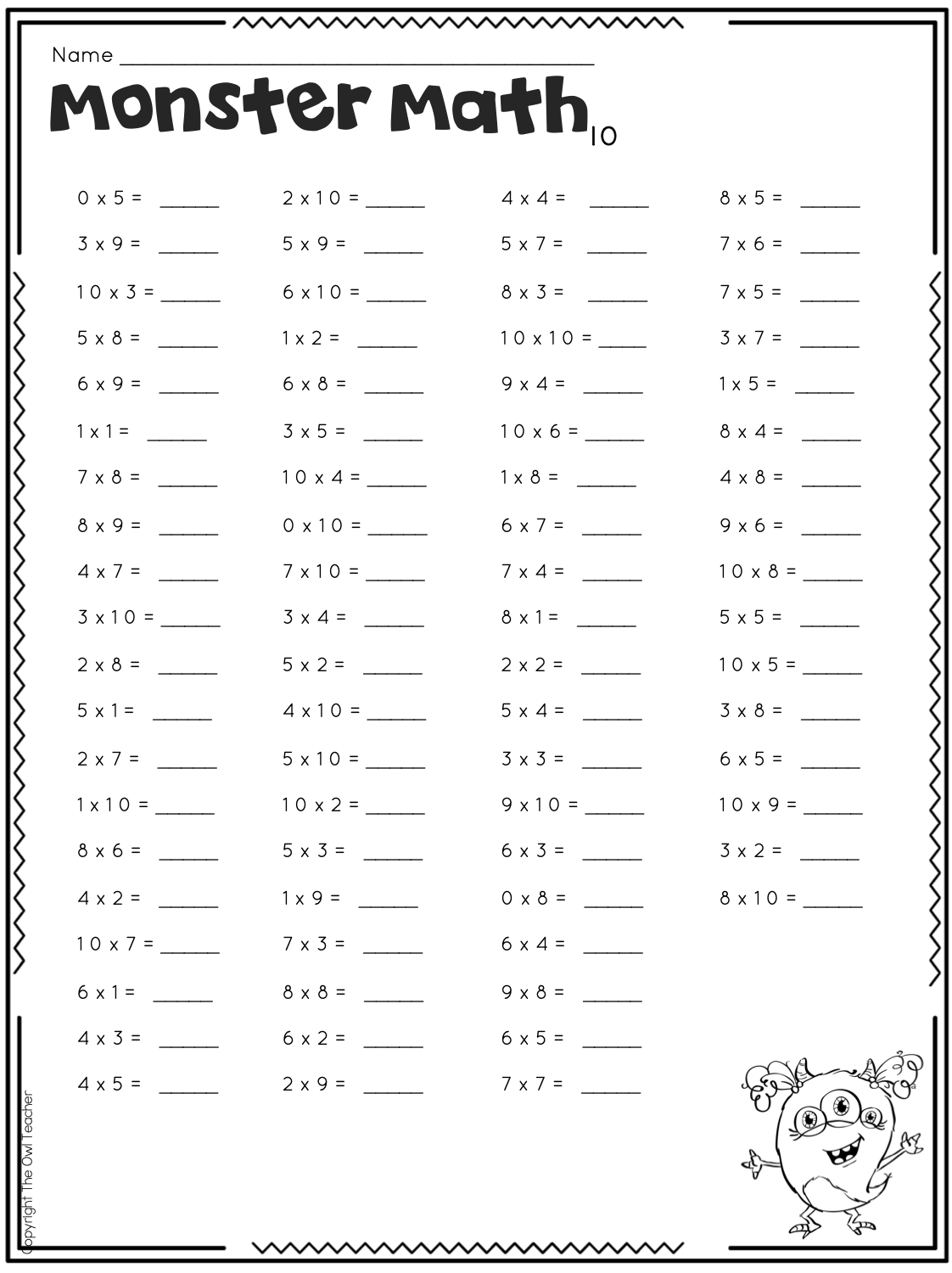 Multiplication Division Fluency Timed Tests 3rd Grade Math Practice