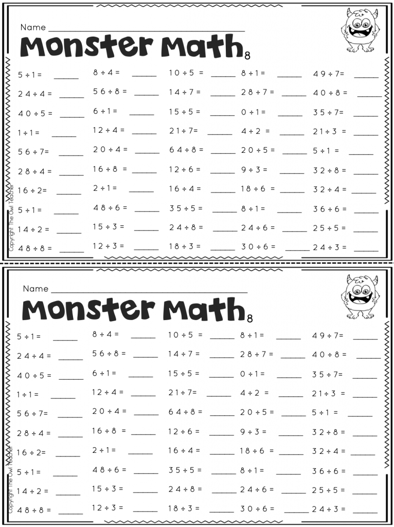 Multiplication And Division Fact Fluency Program The Owl Teacher