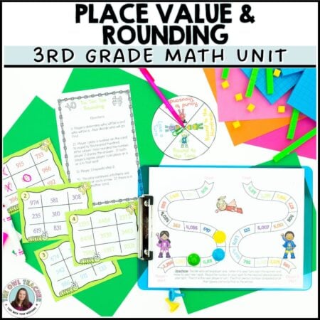 Place Value and Rounding Math Unit 3rd Grade Hands-On Lessons & Games ...