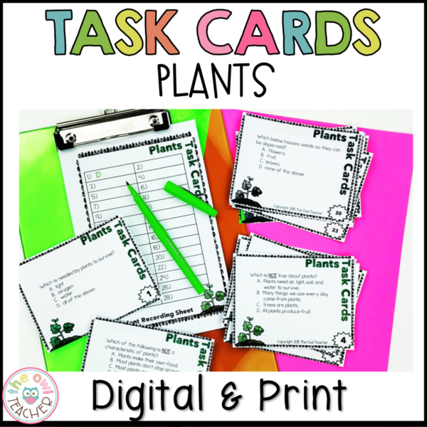 Plant Task Cards - The Owl Teacher