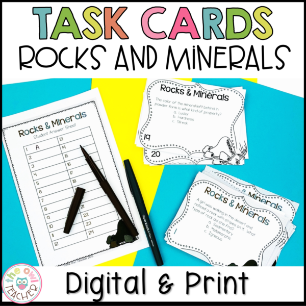 Rocks and Minerals Task Cards Rock Cycle Sedimentary Metamorphic ...