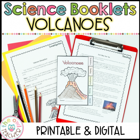 Volcanoes Science Investigation Booklet Printable & Digital - The Owl ...