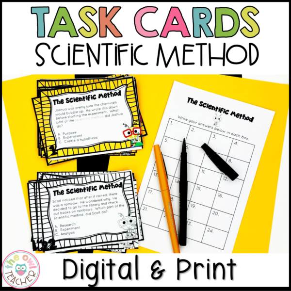 Scientific Method Task Cards for 3rd Grade Science Process Skills ...