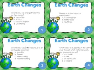 Earth Changes Task Cards Printable & Digital - The Owl Teacher