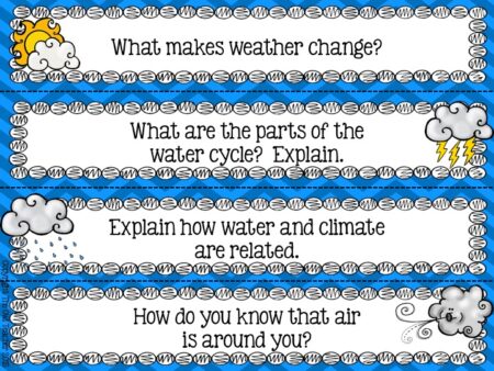 Higher Level Weather Questions: Task Cards, Fan Strips, and Journal ...