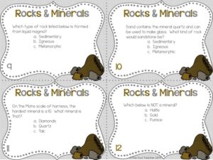 Rocks and Minerals Task Cards Rock Cycle Sedimentary Metamorphic ...