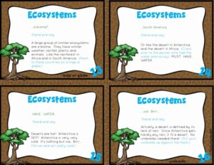 Reading Fluency Task Cards Practice Game of the Ecosystems & Biomes ...