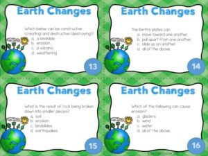 Earth Changes Task Cards Printable & Digital - The Owl Teacher