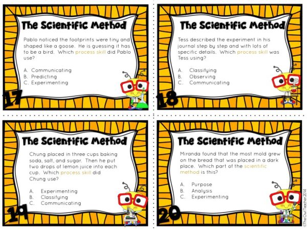 Scientific Method Task Cards for 3rd Grade Science Process Skills ...