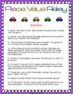 Place Value Relay: Expanded Form, Standard Form, and Written Form - The ...