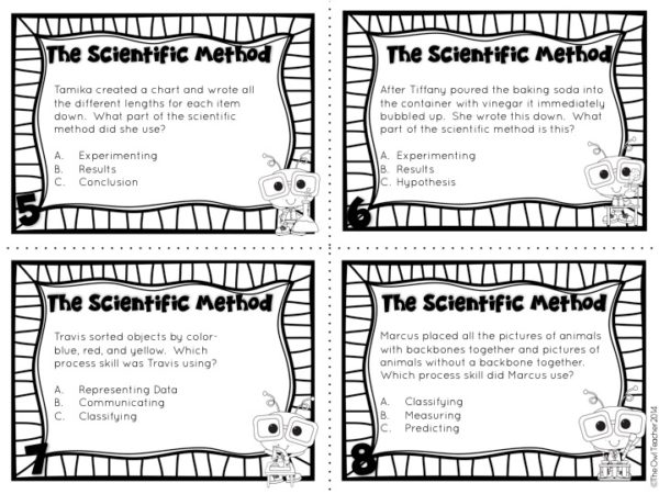 Scientific Method Task Cards for 3rd Grade Science Process Skills ...