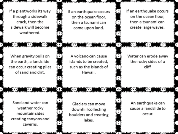 Earth's Changing Surface Cause and Effect Task Cards - The Owl Teacher