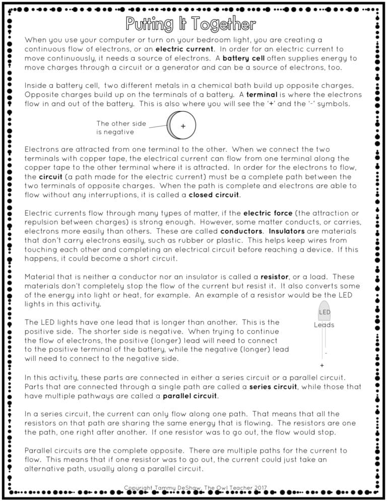 Electricity STEM Challenge (Series Circuits and Parallel Circuits ...
