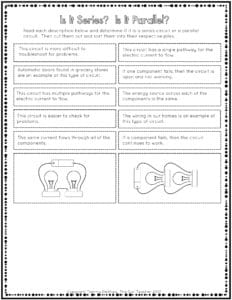 Electricity STEM Challenge (Series Circuits and Parallel Circuits ...