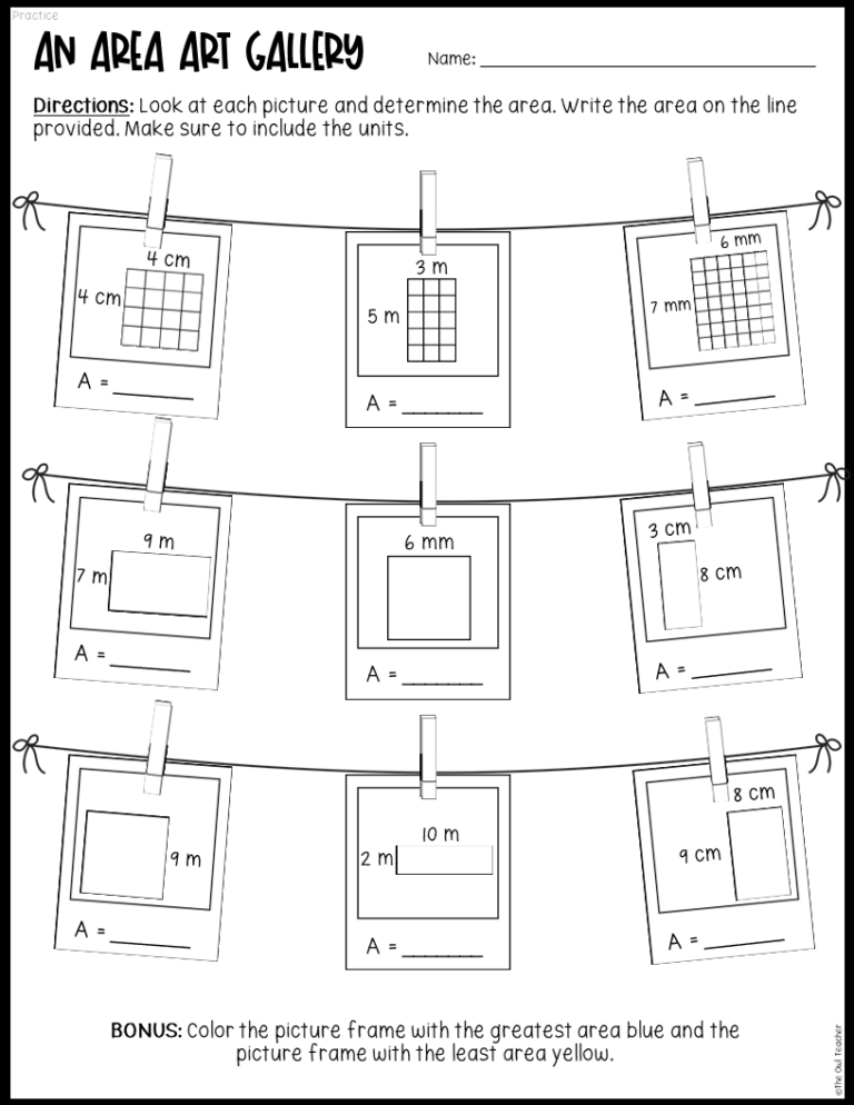 Area and Perimeter Worksheets Activities Lessons | Unit for Math ...