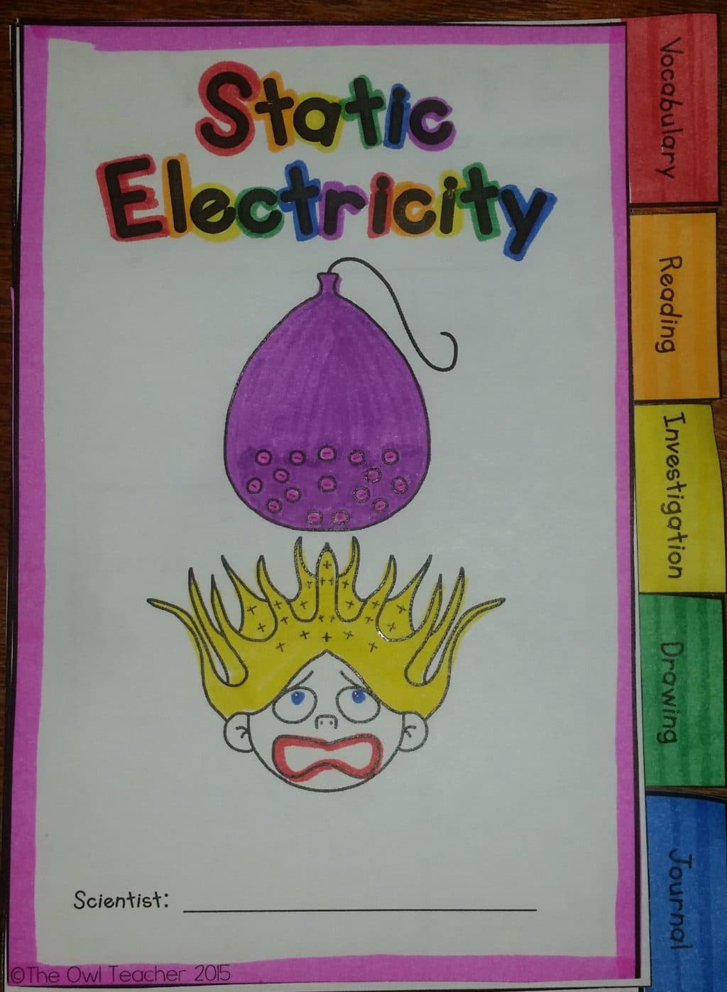 Static Electricity Investigation Tabbed Booklet - The Owl Teacher