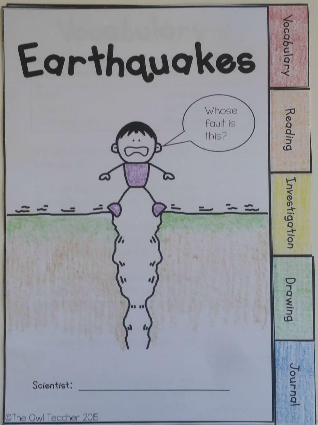 Earthquakes Investigation Tabbed Booklet - The Owl Teacher