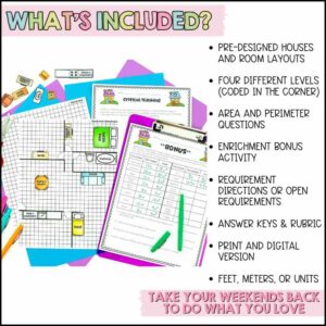 Design My House PBL Math | Area and Perimeter Activity Digital Included ...