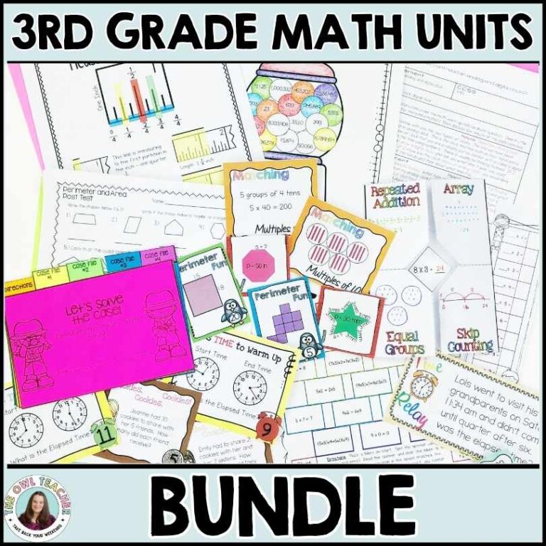 3rd Grade Math Workshop Bundle - The Owl Teacher