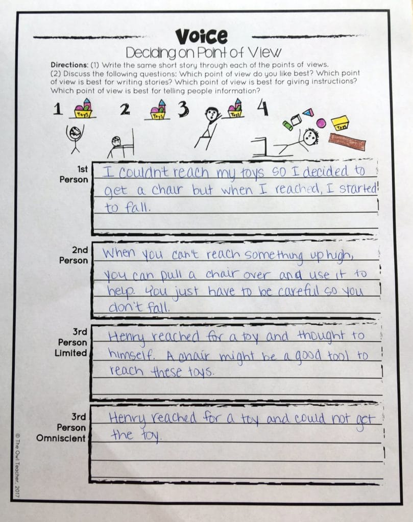 Writing Practice using 6 Traits and Analyzing Passages - The Owl Teacher