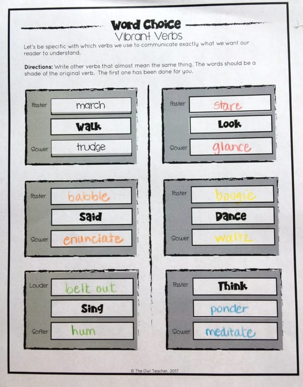 Writing Practice using 6 Traits and Analyzing Passages - The Owl Teacher