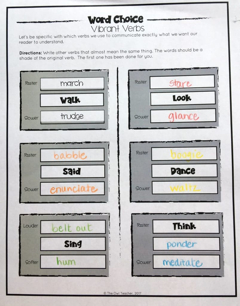 Writing Practice using 6 Traits and Analyzing Passages - The Owl Teacher
