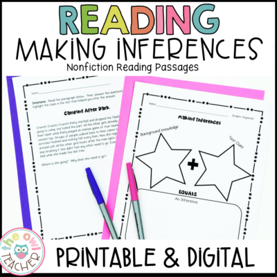 Inference Reading Practice Printables & Digital (Google) - The Owl Teacher